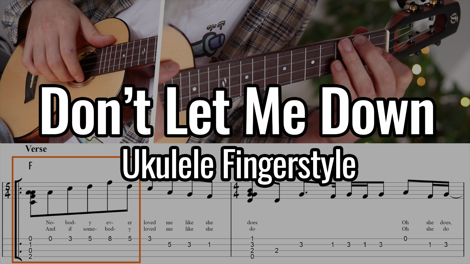 The Beatles - Don't Let Me Down (Ukulele Fingerstyle) - Ukulele Cheats